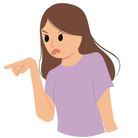 Angry Woman With Pointing Finger Illustration 23169046 Vector Art At