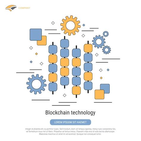 Premium Vector Blockchain Technology Flat Contour Style Vector Concept Illustration