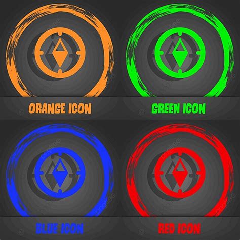 Modern Compass Icon With Colorful Design Concept West Shape Vector