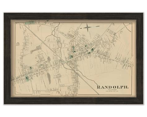 Village Of Randolph Massachusetts 1876 Map Replica Or Genuine Original