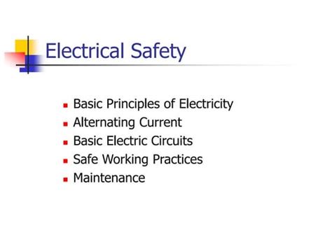 Electrical Safety Basics And Introductionppt