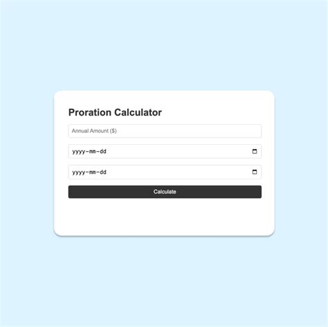 Proration Calculator Toolpixel