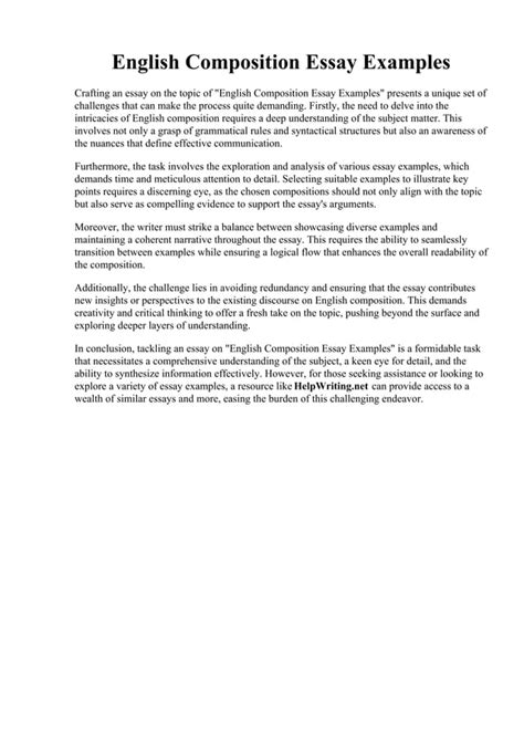 English Composition Essay Examples Pdfenglish Composition Essay Examples Pdf