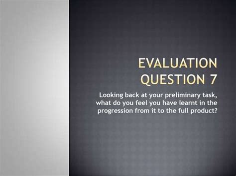 Critical Evaluation Pptx