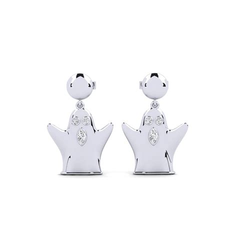 Buy 0076 Carat Mixed Cut Moissanite 9ct White Gold Womens Earring