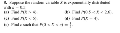 Solved Suppose The Random Variable X ﻿is Exponentially