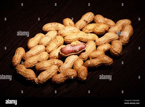 Roasted Peanut With Shelf On The Table Stock Photo Alamy