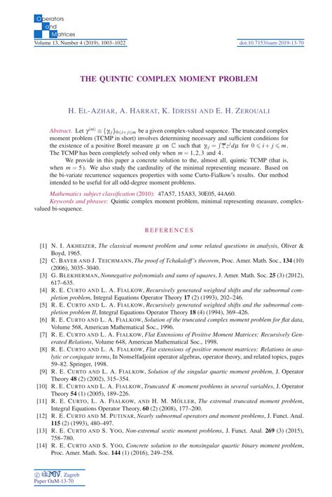 Pdf The Quintic Complex Moment Problem