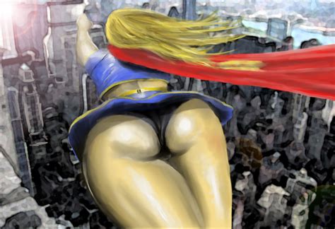 Supergirl Blonde Fantasy Girl Long Hair Ass Hair Blowing In The