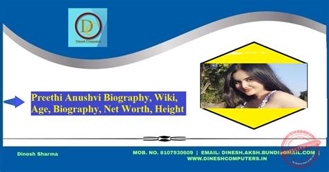 Preethi Anushvi Biography Wiki Age Biography Net Worth Height