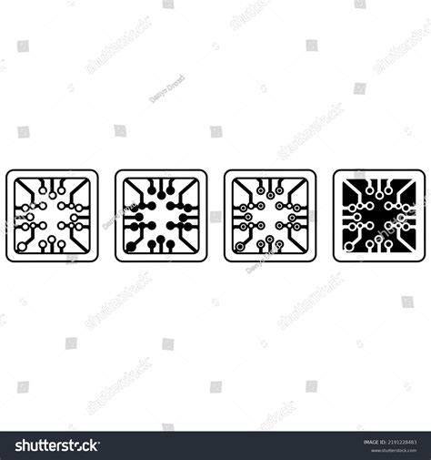 Chip Vector Icon Set Microchip Illustration Stock Vector Royalty Free 2191228483 Shutterstock