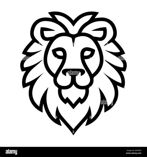 Lion Icon Or Modern Line Symbol Vector Line Art And Icon Design With Bold Outline Black And