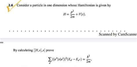 solved 2 6 consider a particle in one dimension whose
