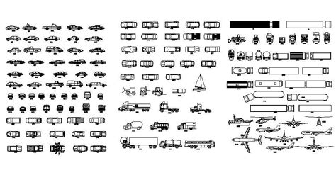 Multiple Cars And Vehicle 2d Blocks Cad Drawing Details Dwg File
