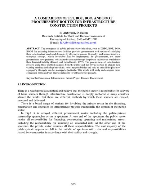 Bot Boot Dbfot Pdf Publicprivate Partnership Project Finance