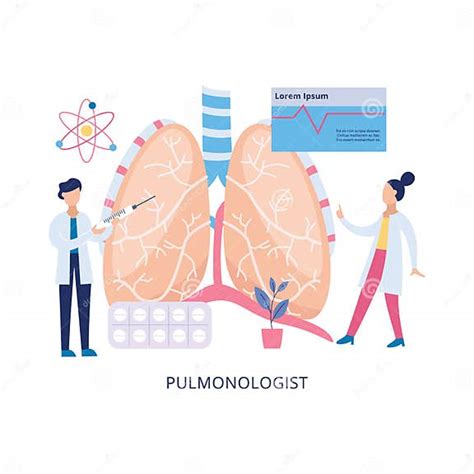 Examen Médico De Pulmonología Y Examen Diagnóstico, Ilustración Vectorial Plana Ilustración del ...