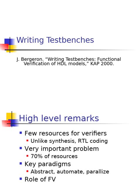 testbenches 1 pdf