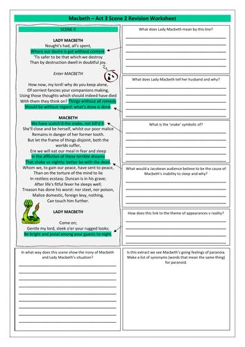 Macbeth Worksheets Answers