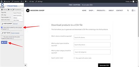 WooCommerce Export Products From The Frontend