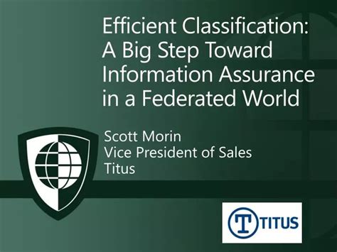 Ppt Efficient Classification For Information Assurance In A Federated