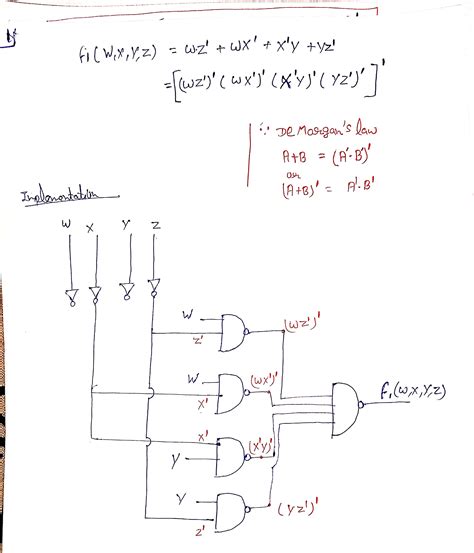 Solved Use Demorgans Law To Rewrite The Boolean Function F1wxyz Course Hero