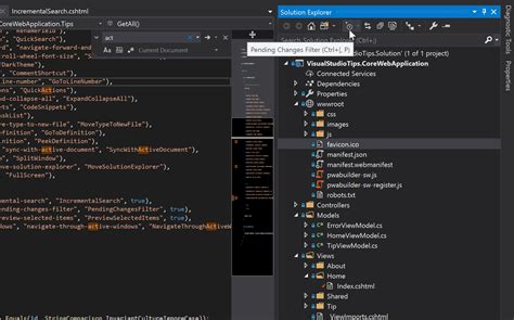 Visual Studio Tips Pending Changes Filter