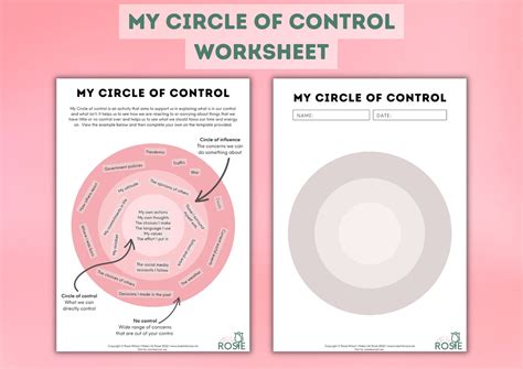 My Circle Of Control Worksheet For Teens Mental Health Printable Therapy Tools Psychology