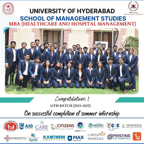 Mba Healthcare And Hospital Management Sms Uoh On Linkedin Greetings