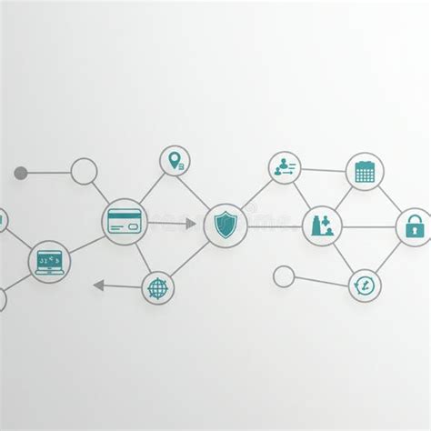 Network Diagram Featuring Interconnected Nodes With Icons Representing