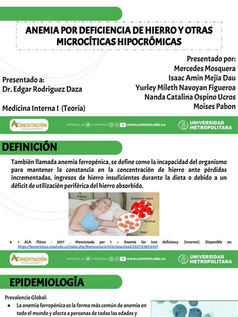 Anemia Ferropénica Pdf Especialidades Medicas Enfermedades Y Trastornos