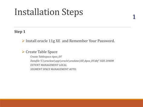 Oracle Apex Installation Epg Pptx Computing Technology And Computing