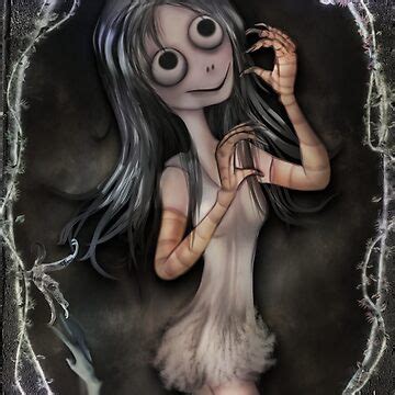 Momo Creepypasta Fanart Cute Sticker By Atzinyk Redbubble