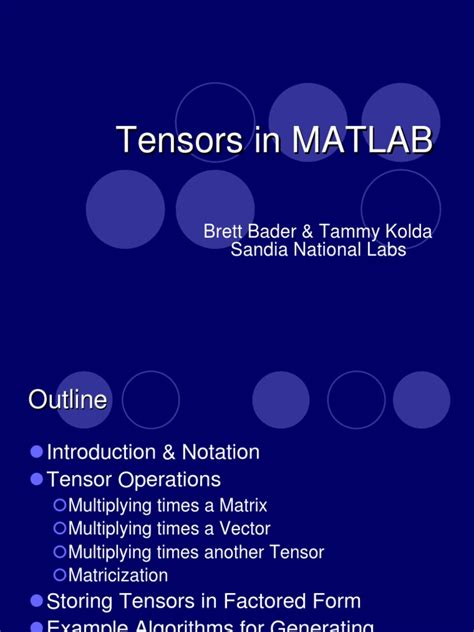 Kolda Tensors In Matlab Pdf Tensor Matrix Mathematics
