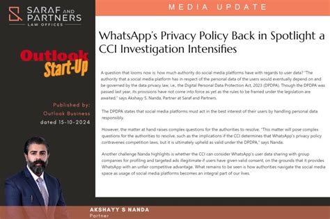 Saraf And Partners On Linkedin Dpdpa Dateprotection Dataprivacy Cci Whatsapp Privacylaw…