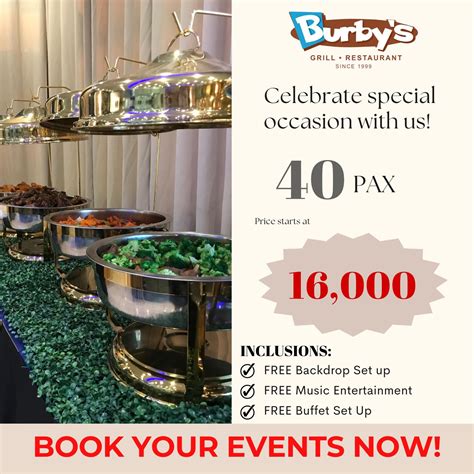 Make Your Special Occasion Burbys Grill And Restaurant