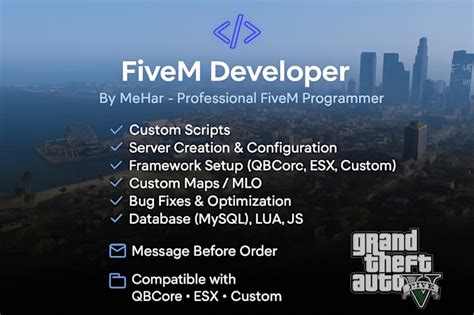 Be Your Fivem Developer And Fix Esx Or Qbcore Server By Xmehar Fiverr