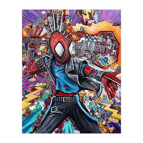 Spiderpunk Comic Break Print Across The Spiderverse Etsy