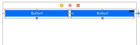 ios how to align two ui button horizontally aligned in a xib using