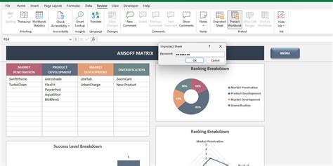 Ansoff Matrix Excel Template Ansoff Analysis Ansoff Growth Matrix Product Growth Matrix Market