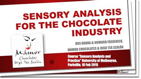 Sensory Analysis For The Chocolate Industry Pdf