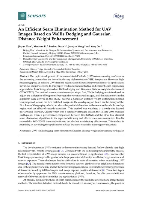 pdf an efficient seam elimination method for uav images based on