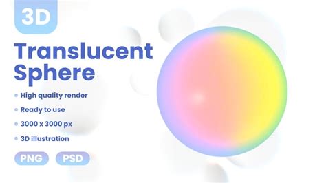 Premium Psd 3d Translucent Sphere