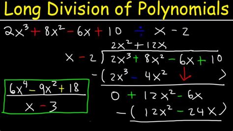 Polynomial Long Division Worksheets With Examples