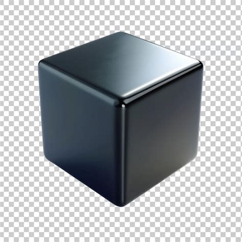Black Cube On Transparent Background Premium AI Generated PSD