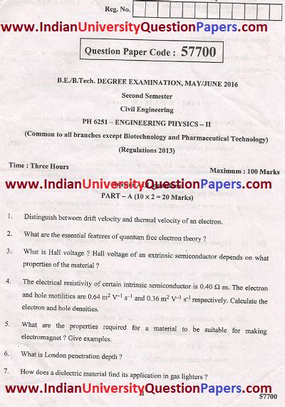 Ph6251 Engineering Physics Ii May June 2016 Question Paper University Question Papers