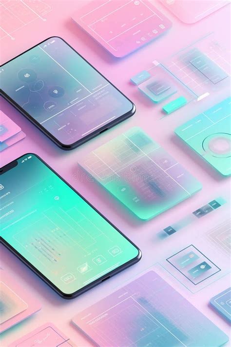 Mobile App Design Blueprinttechnological Designcreated Using