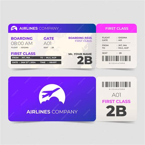 Gradient Boarding Pass Template Free Vector