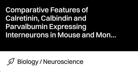 Comparative Features Of Calretinin Calbindin And Parvalbumin