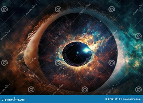 Open Eye In Space Digital Illustration Artwork Abstract Planetarium