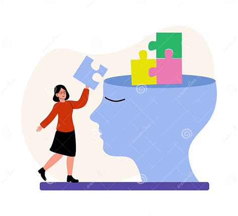 Understanding The Mind Through Puzzle Pieces In A Creative Illustration Stock Illustration